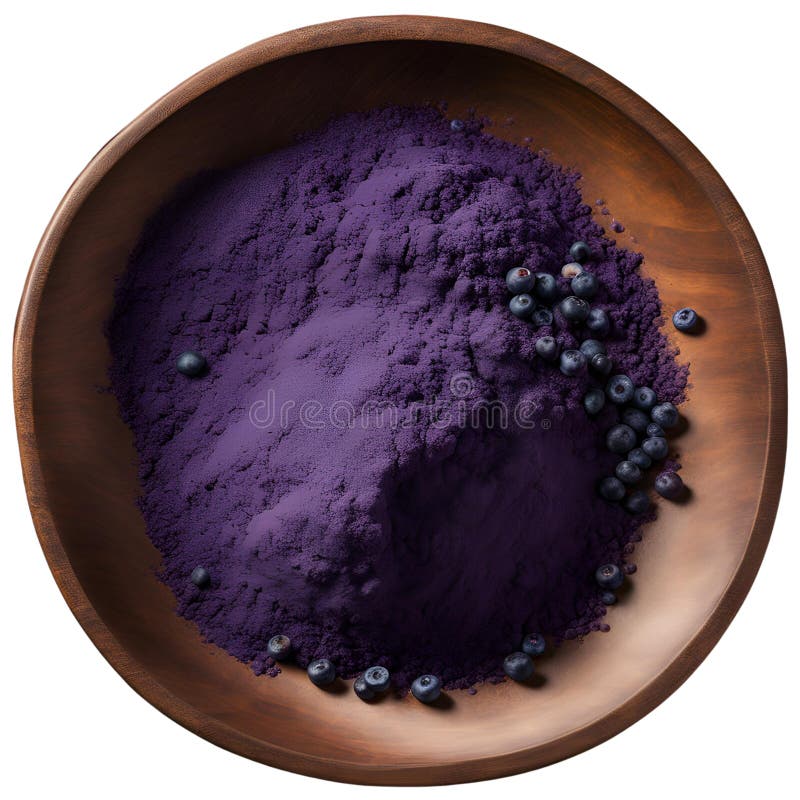 A Soft Mound of Fine Berry Powder in a Wooden Bowl Stock Image ...