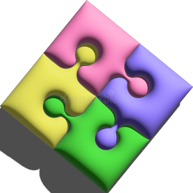 Soft Multi-colored Puzzle Pillow 3 D Stock Illustration - Illustration ...
