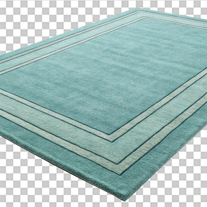 Soft Muted Teal Area Rug with Plush Texture Stock Illustration ...