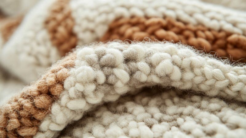 Soft Neutral Knitted Wool Texture Close Up Stock Illustration ...