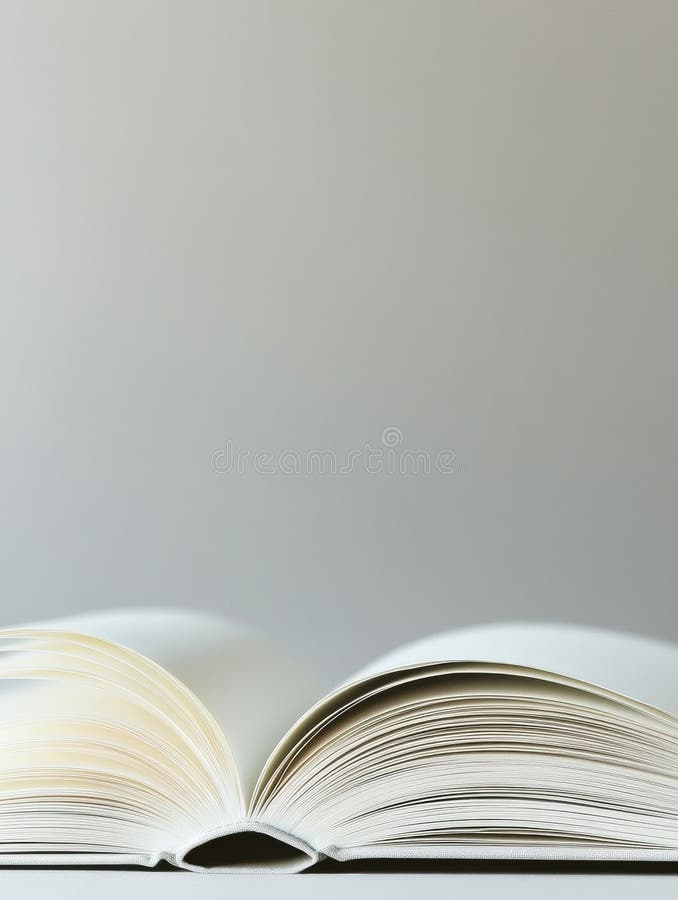 Minimalist Open Book with Blank Pages in Soft Neutral Lighting Creates ...