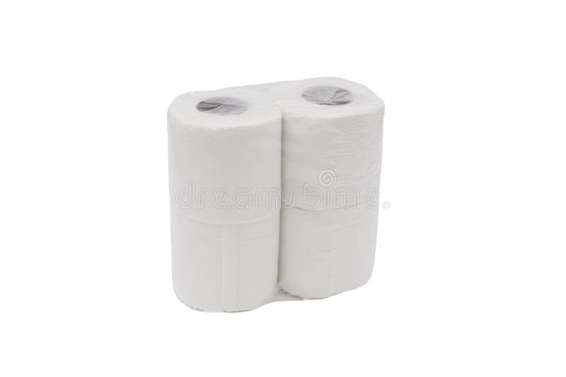 Soft, New Toilet Paper on a White Background Stock Photo - Image of ...