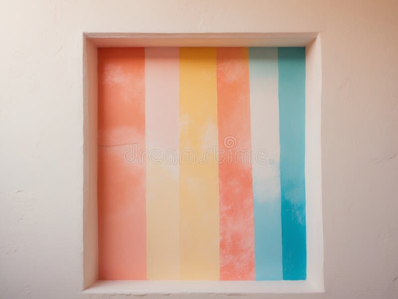 Soft Nostalgic Retro Mural Featuring Vivid Color Gradient and Gentle ...