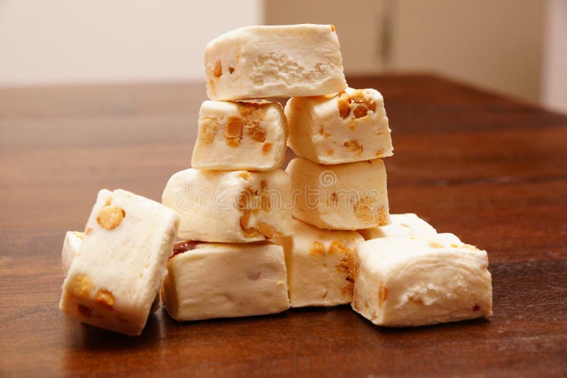 Nougat with nuts stock image. Image of food, festive - 26445189