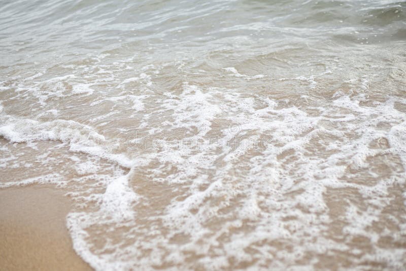 Soft Ocean Wave on Clear Sandy Beach Stock Image - Image of ocean ...