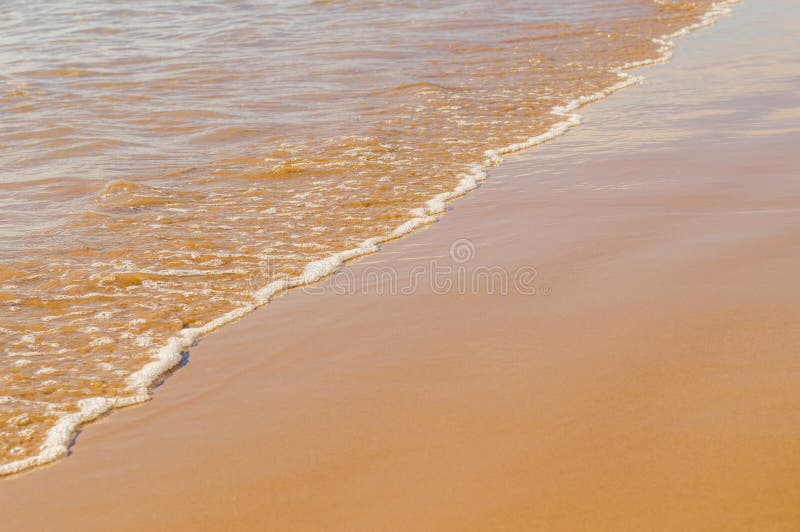 Soft Ocean Wave on the Sandy Beach Stock Photo - Image of diagonal ...