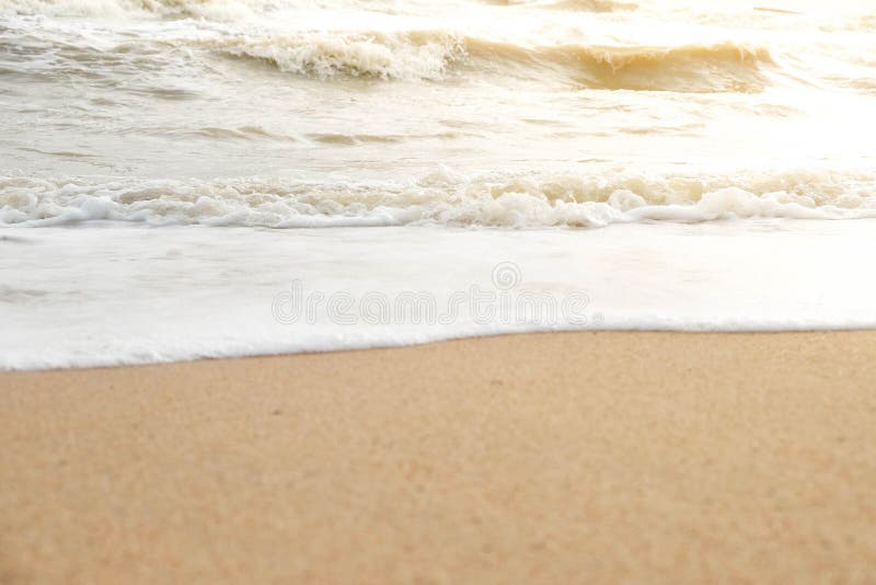 Soft Ocean Wave on Sandy Beach Stock Photo - Image of smooth ...