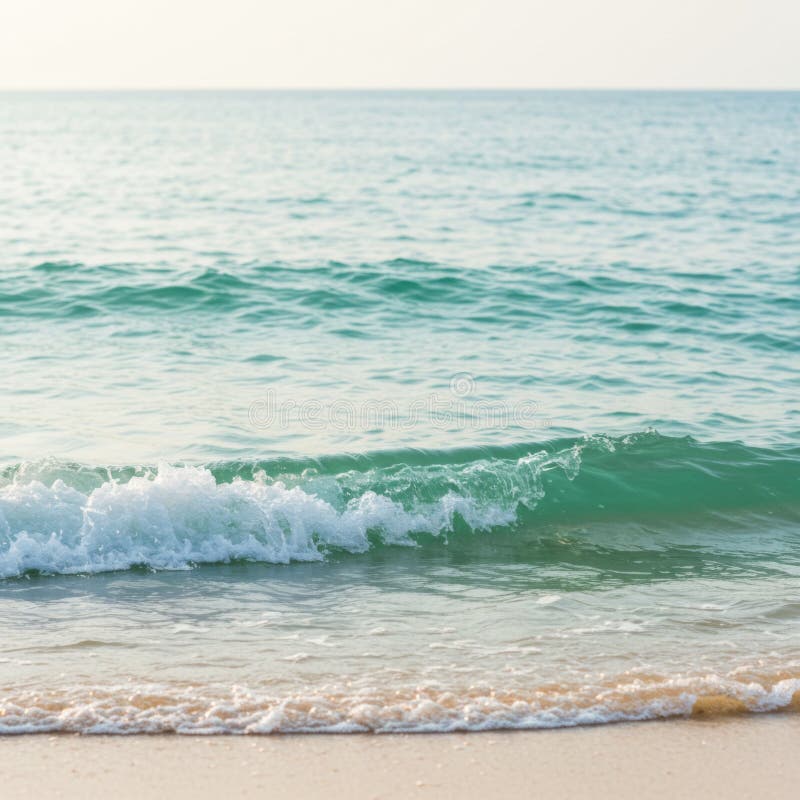 Soft Ocean Waves on Sandy Beach Stock Illustration - Illustration of ...