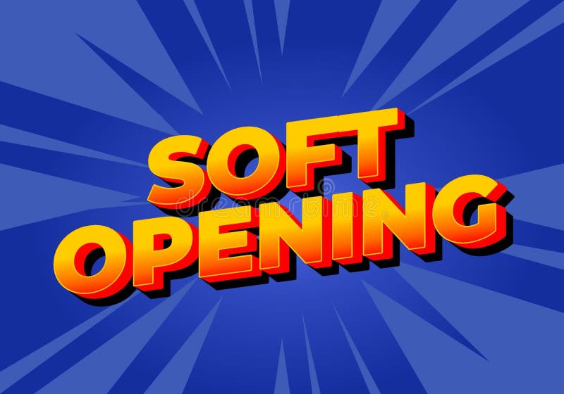 Soft Opening. Text Effect in 3D Look and Eye Catching Colors Stock ...