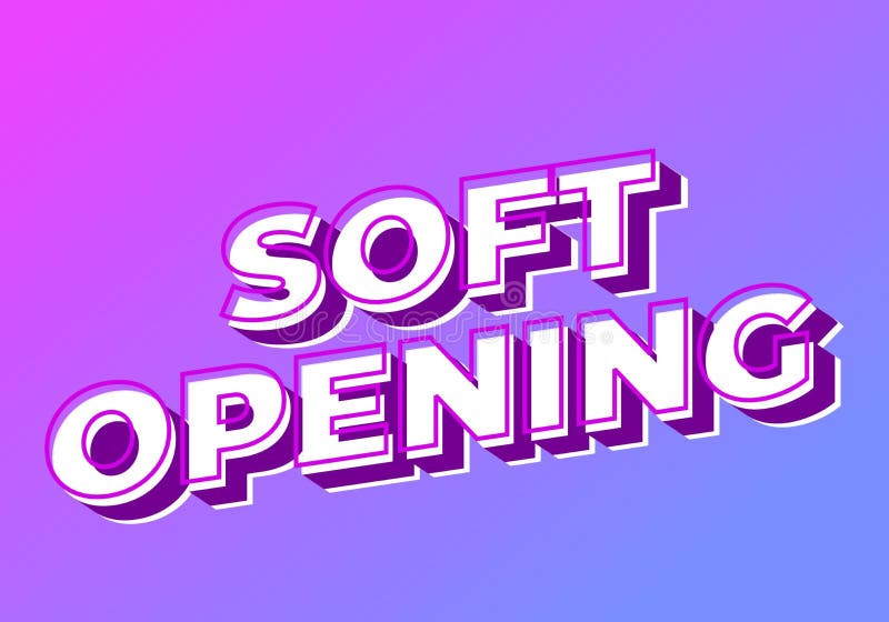 Soft Opening. Text Effect in 3D Look and Eye Catching Colors Stock ...