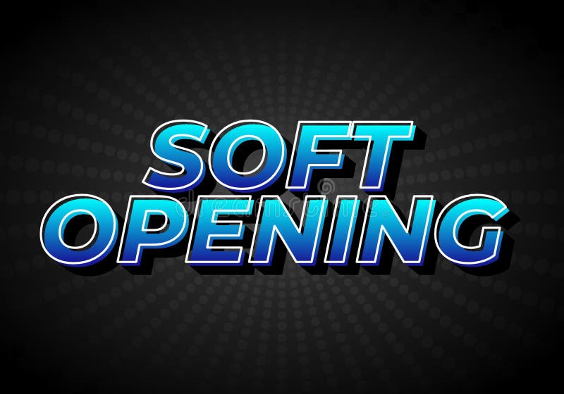 Soft Opening. Text Effect in 3D Look and Eye Catching Colors Stock ...