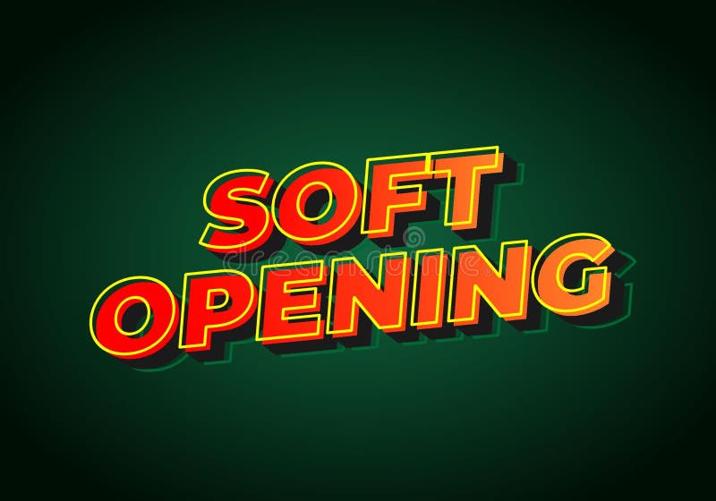 Soft Opening. Text Effect in 3D Look and Eye Catching Colors Stock ...