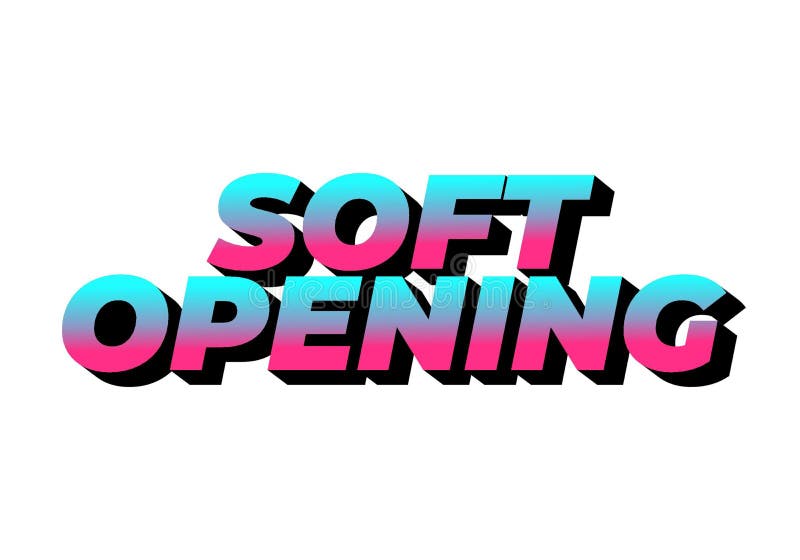 Soft Opening. Text Effect in 3D Look and Eye Catching Colors Stock ...