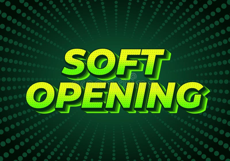 Soft Opening. Text Effect in 3D Look and Eye Catching Colors Stock ...