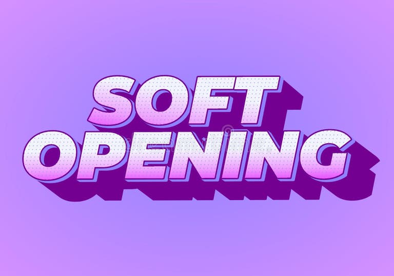 Soft Opening. Text Effect in 3D Look and Eye Catching Colors Stock ...