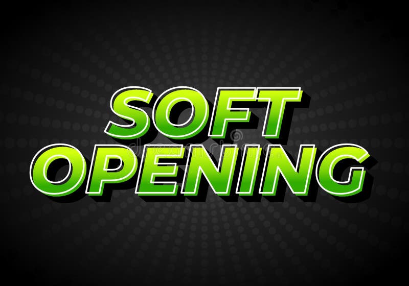 Soft Opening. Text Effect in 3D Look and Eye Catching Colors Stock ...