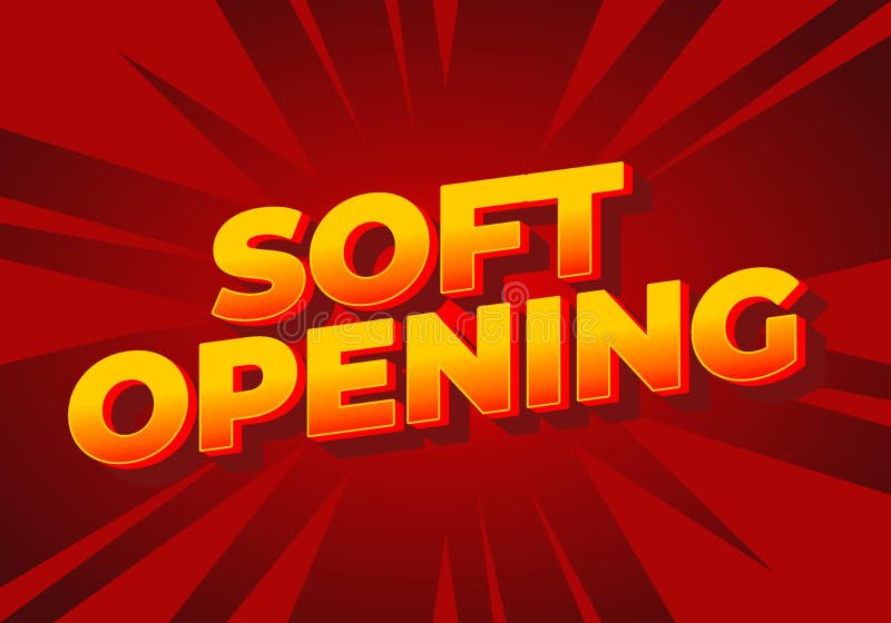 Soft Opening. Text Effect in 3D Look and Eye Catching Colors Stock ...