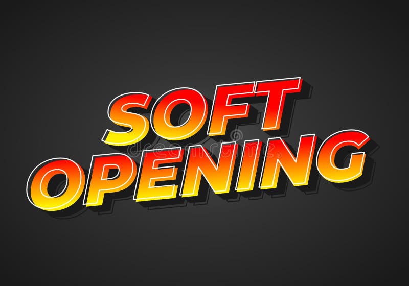 Soft Opening. Text Effect in 3D Look and Eye Catching Colors Stock ...