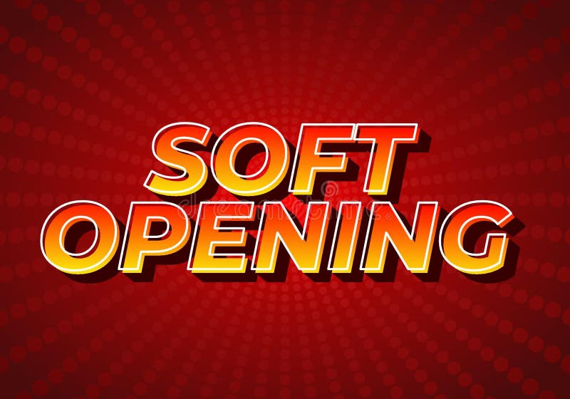 Soft Opening. Text Effect in 3D Look and Eye Catching Colors Stock ...