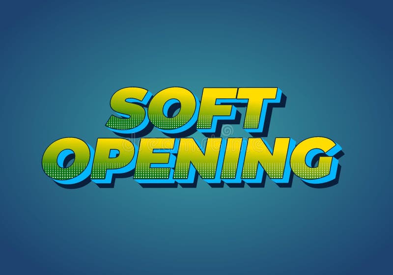 Soft Opening. Text Effect for Digital Ads with 3D Style Stock ...