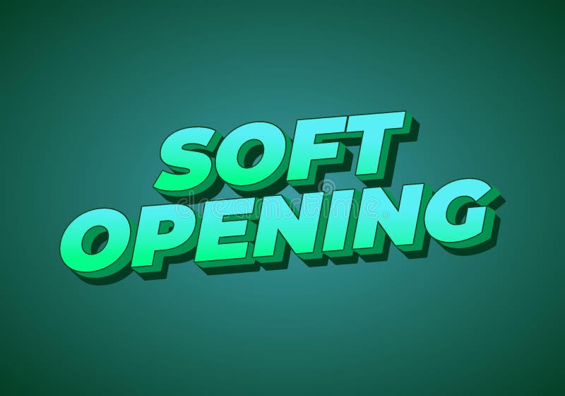 Soft Opening. Text Effect for Digital Ads with 3D Style Stock ...