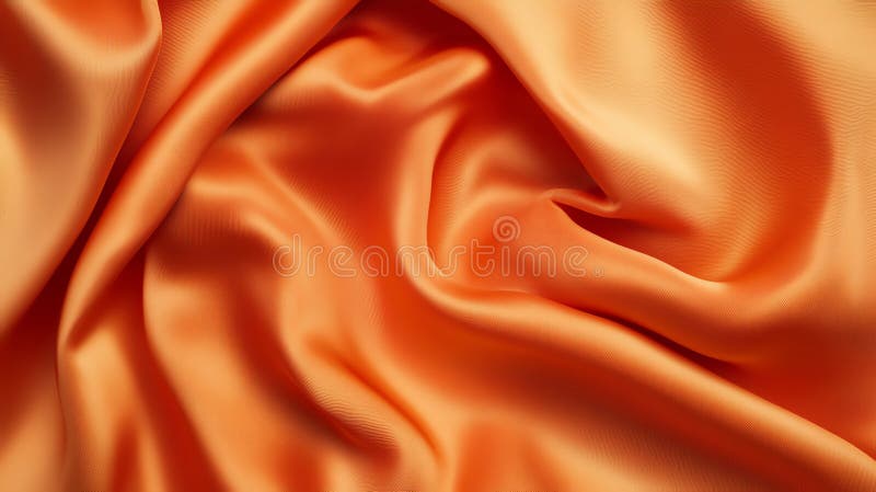 Soft Orange Silk Fabric Backdrop with Flowing Waves and Subtle Gold ...