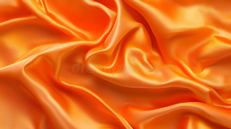 Soft Orange Silk Fabric Backdrop with Flowing Waves and Subtle Gold ...