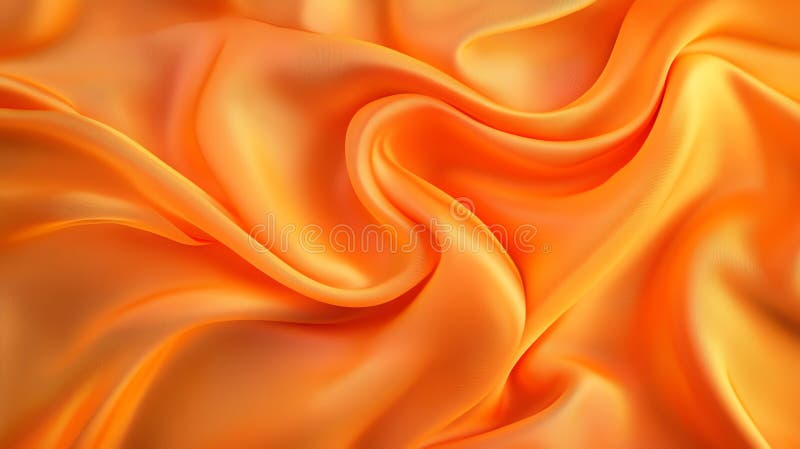 Soft Orange Silk Fabric Backdrop with Flowing Waves and Subtle Gold ...