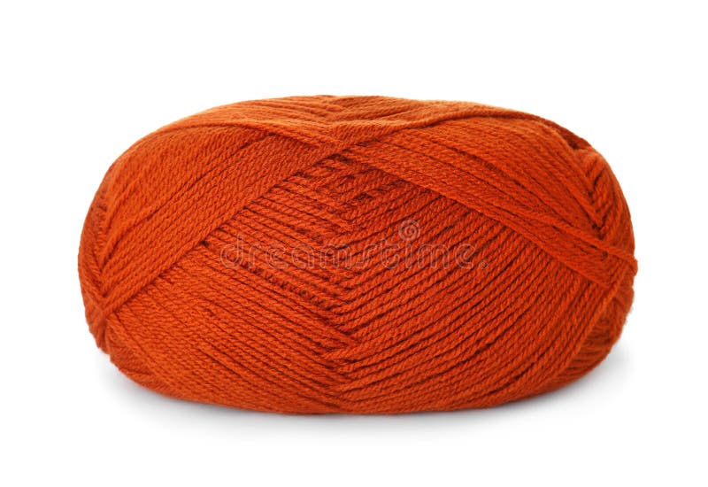 Soft Orange Woolen Yarn Isolated on White Stock Image - Image of ...