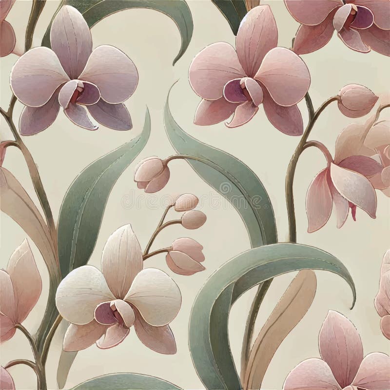 Soft Orchid Print Design in Vector Stock Vector - Illustration of ...