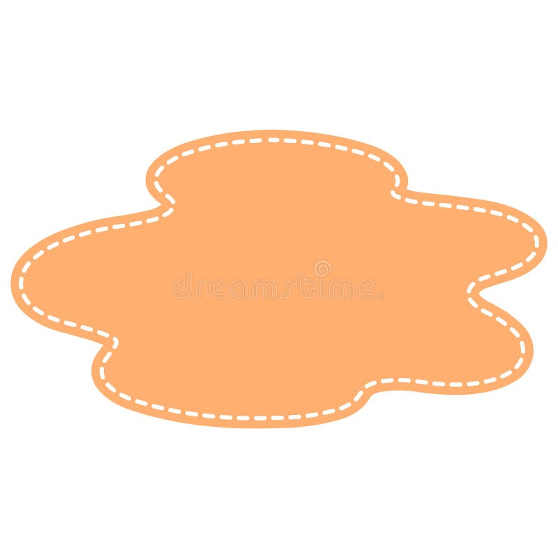 Soft, Organic Peach Shape with Decorative White Stitch Border Stock ...
