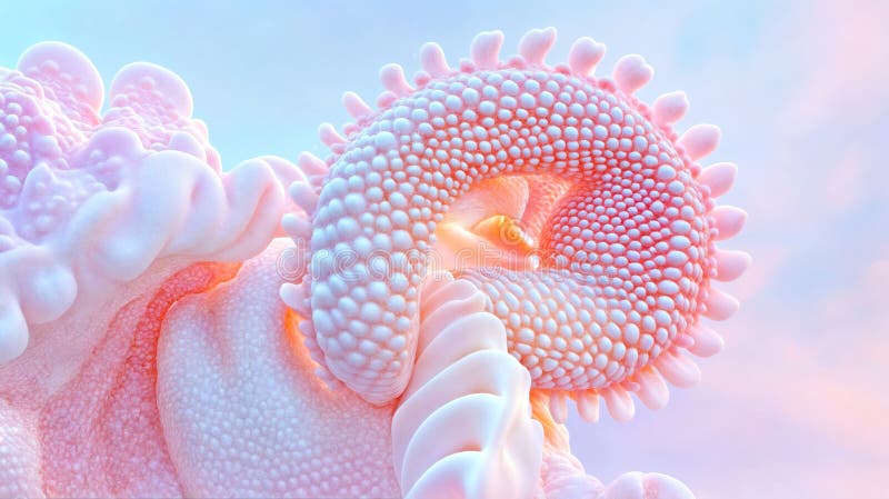 A Soft, Organic Pink Form with Textured, Rounded Shapes and Curves. the ...