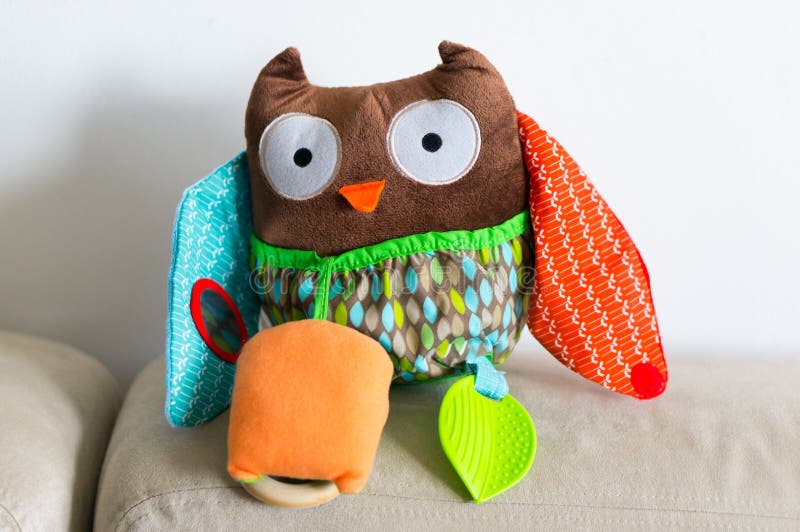 Soft toy owl stock photo. Image of moveable, safe, plush - 40646746
