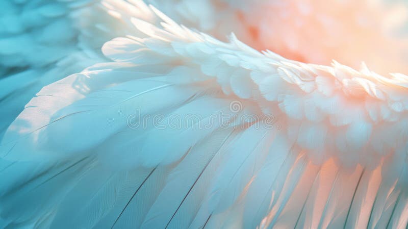 Soft Pale Blue Feathers Angelic Wings Stock Illustration - Illustration ...