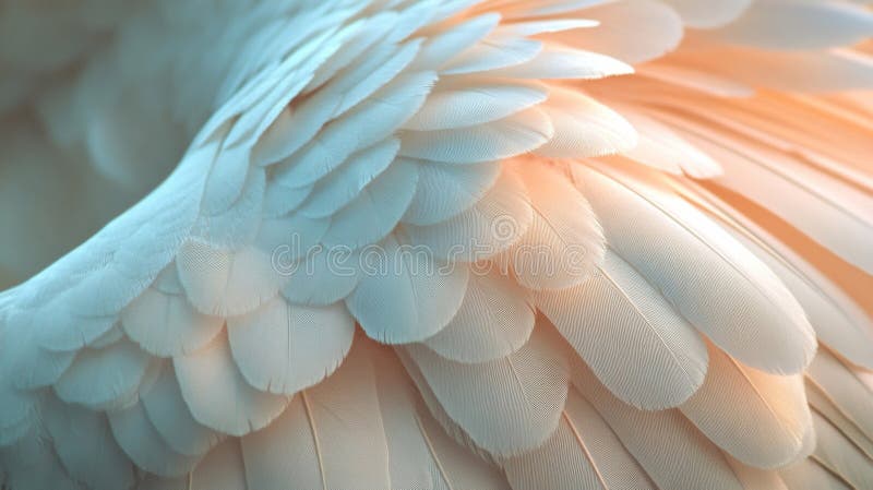 Soft Pale Feathers Close Up Detail of a Birds Wing Stock Illustration ...
