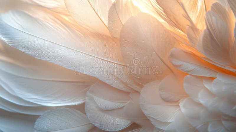 Soft Pale Pink Feathers Backlit with Light Stock Illustration ...