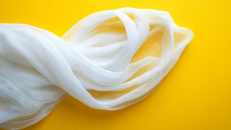 Soft, Pale Yellow Fabric Hung Against a Yellow Backdrop, Framing the ...