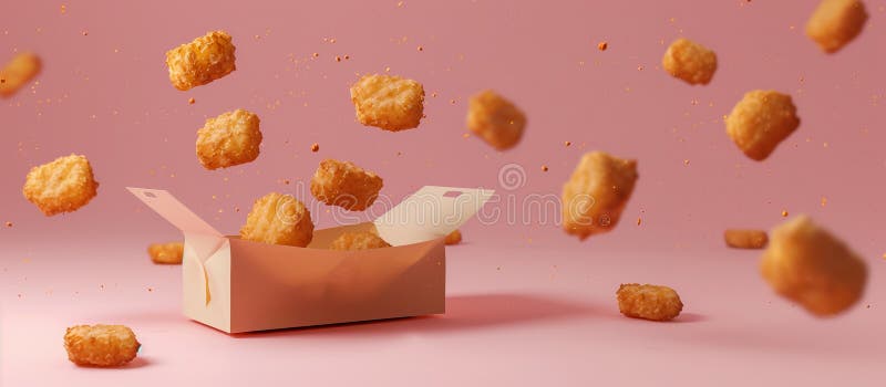 Soft Paper Packaging from Which Fresh Nuggets Fly Out in Different ...