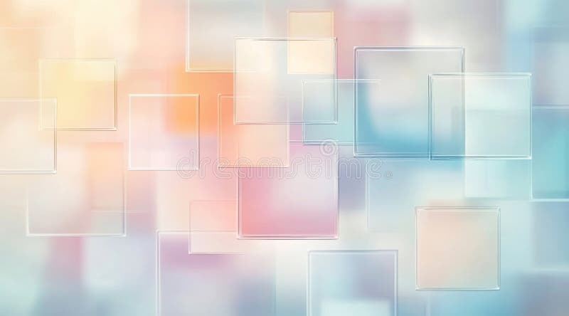 Soft Pastel Abstract Background with Overlapping Translucent Squares in ...