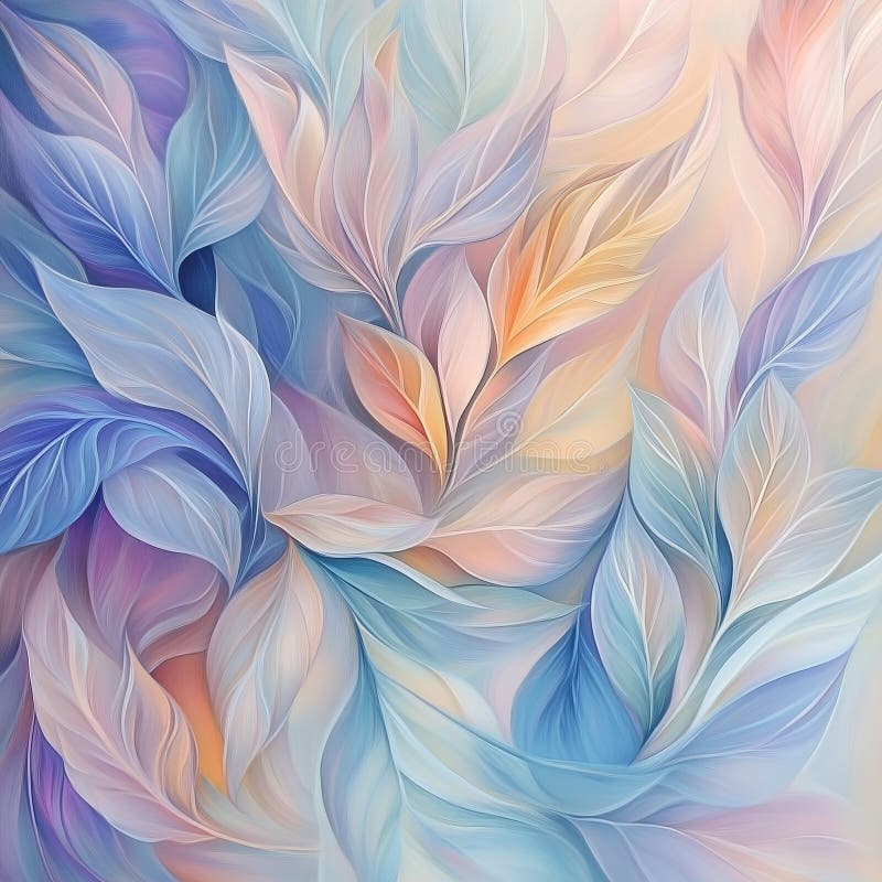 Soft Pastel Abstract Leaves Background. Stock Illustration ...