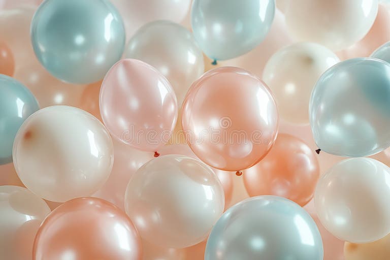 Soft Pastel Balloons Gently Compressed, Creating an Elegant and Serene ...