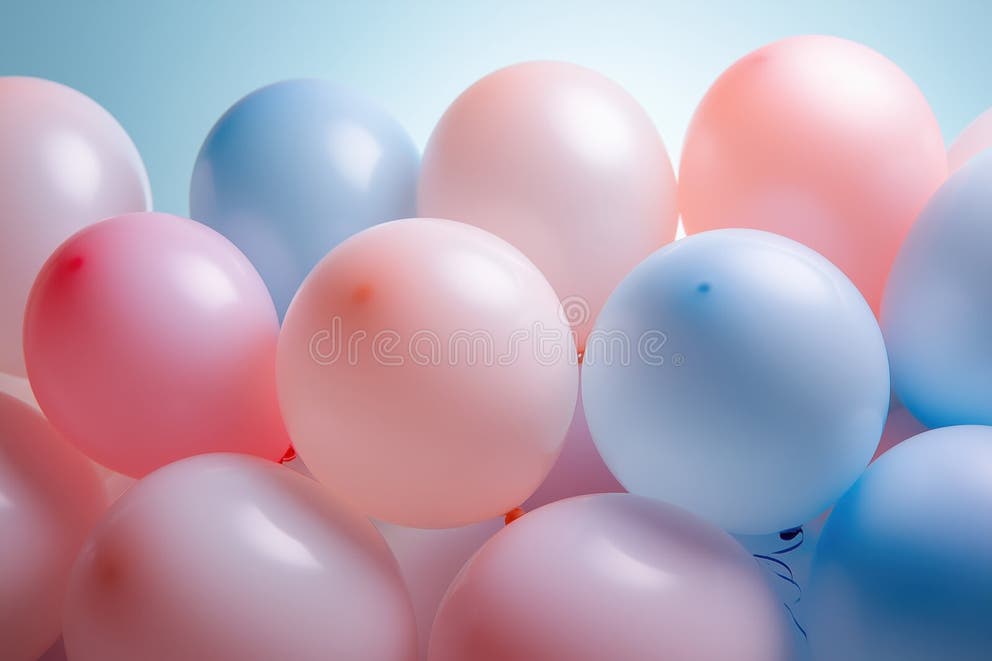 Soft Pastel Balloons Gently Compressed, Creating an Elegant and Serene ...