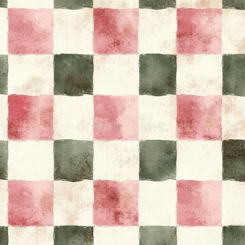 Soft Pastel Checkered Pattern with Pink, Green, and Beige Colors Stock ...
