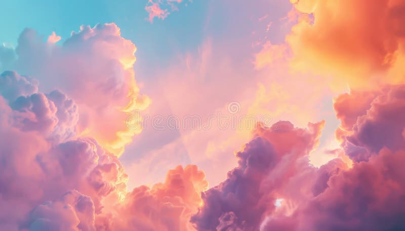 Colorful Sunset Clouds with Vibrant Hues Over a Serene Sky Stock Photo ...
