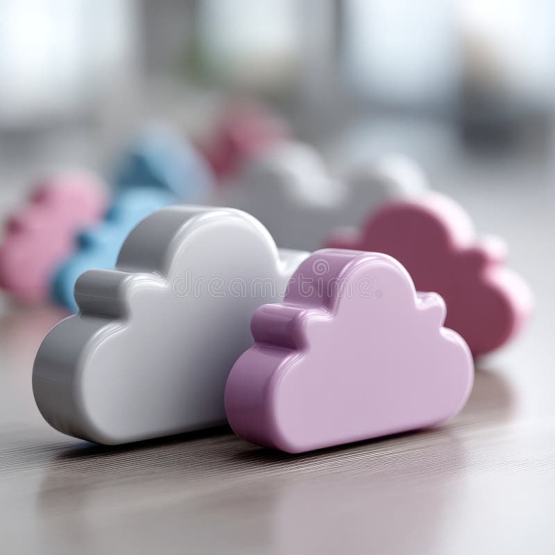 Soft Pastel Clouds Symbolizing Technology and Data Storage. Stock Photo ...