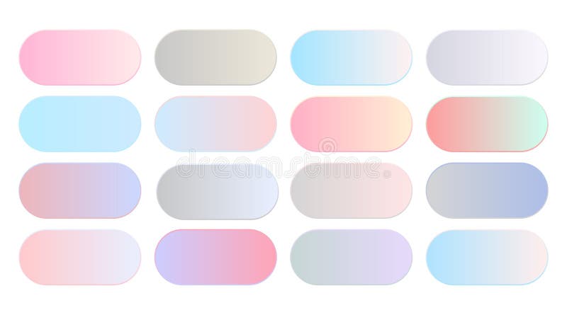 Soft Pastel Color Gradients Combination Big Set Stock Vector ...