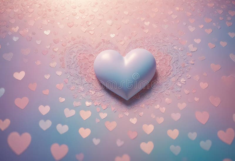 A Soft, Pastel-colored Background with Delicate Heart-shaped Patterns ...