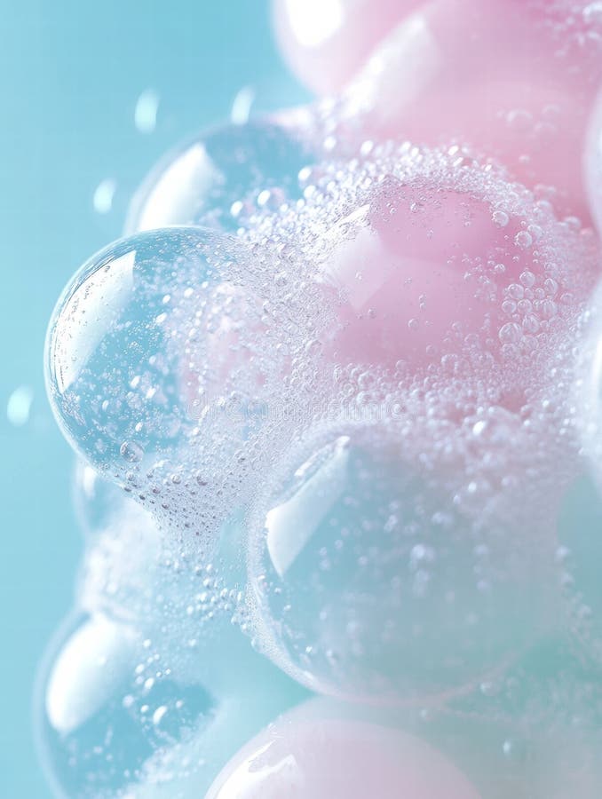 Bubbles in Pastel Colors Create a Soft, Dreamy Atmosphere with Gentle ...