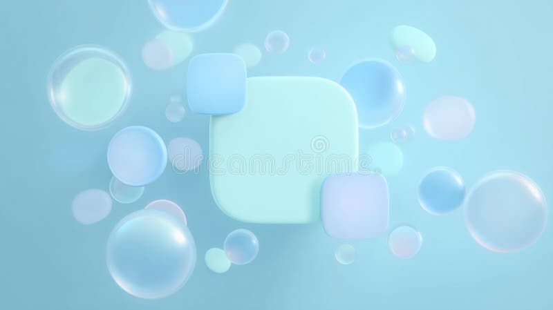 Soft Pastel-colored Bubbles and Rounded Squares Floating in a Minimal ...