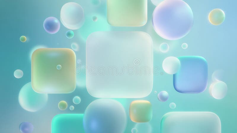 Soft Pastel-colored Bubbles and Rounded Squares Floating in a Minimal ...